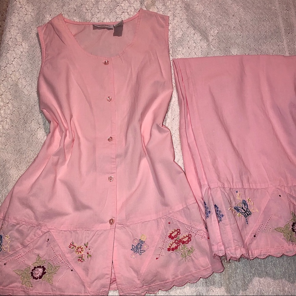 Pink Pajama Set 100% Cotton Premium Material - Gem
